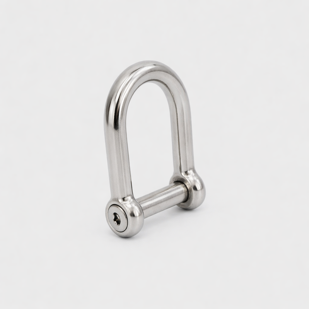 Marine T316 Stainless Steel 3/8'' Wide D Shackle – Screw Pin, No-Snag ...