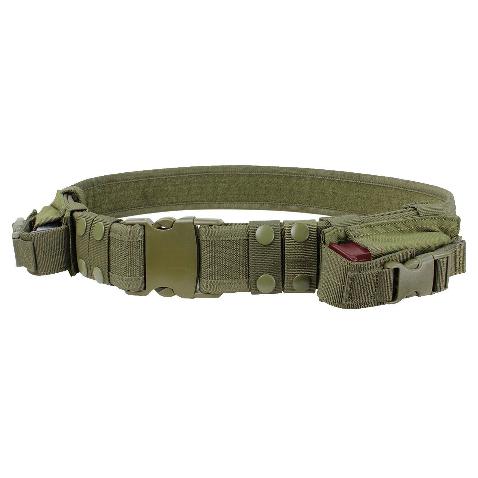 MOLLE Tactical Utility Belt Combat Police SWAT M9 2 Pistol -OD GREEN ...