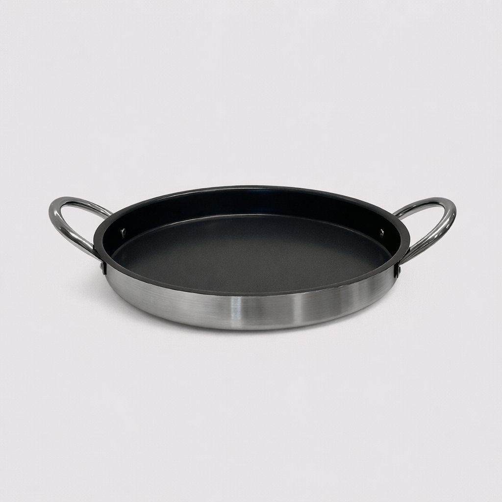 21" Heavy Duty Nonstick Stainless Steel Comal Griddle Pan, 2" Deep Fla ...