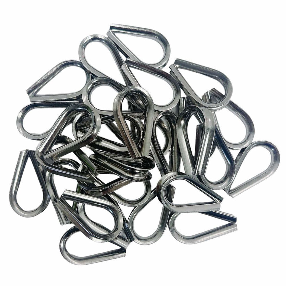50 Pcs 1/4" Stainless Steel 316 Wire Rope Thimble Commercial Light Dut ...