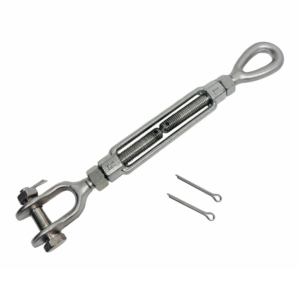 Mil-Spec 3/4" x 6" Jaw & Eye Turnbuckle 5200 Lb WLL Stainless Steel Dr ...