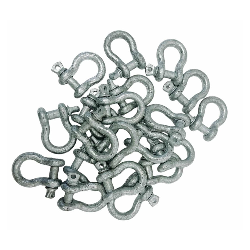 20 Pcs 5/16" Screw Pin Anchor D Ring Bow Shackle Galvanized Drop Forge ...