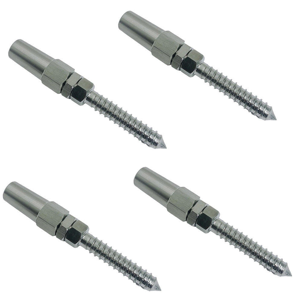 Marine 1/4" Swageless Lag Stud Cable Rail Wire Rope Railing,Stainless ...