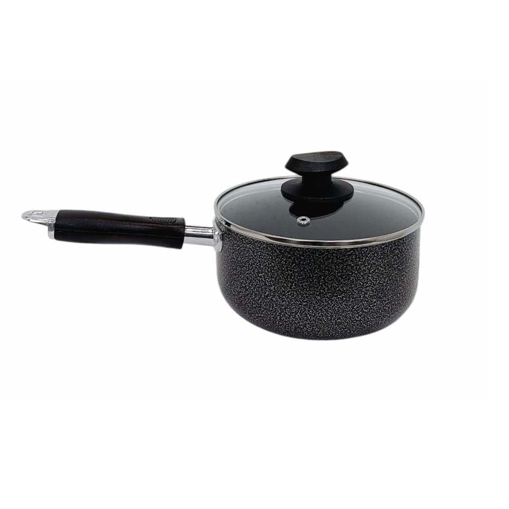 7" (18CM) Nonstick Sauce Pan with Lid, 2QT Cooking Pot, Ergonomic Plas ...
