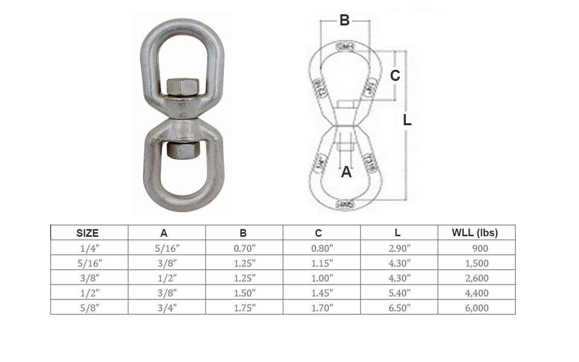 316 Stainless Steel Drop Forged Mil-Spec Eye Eye Swivel – DBM IMPORTERS