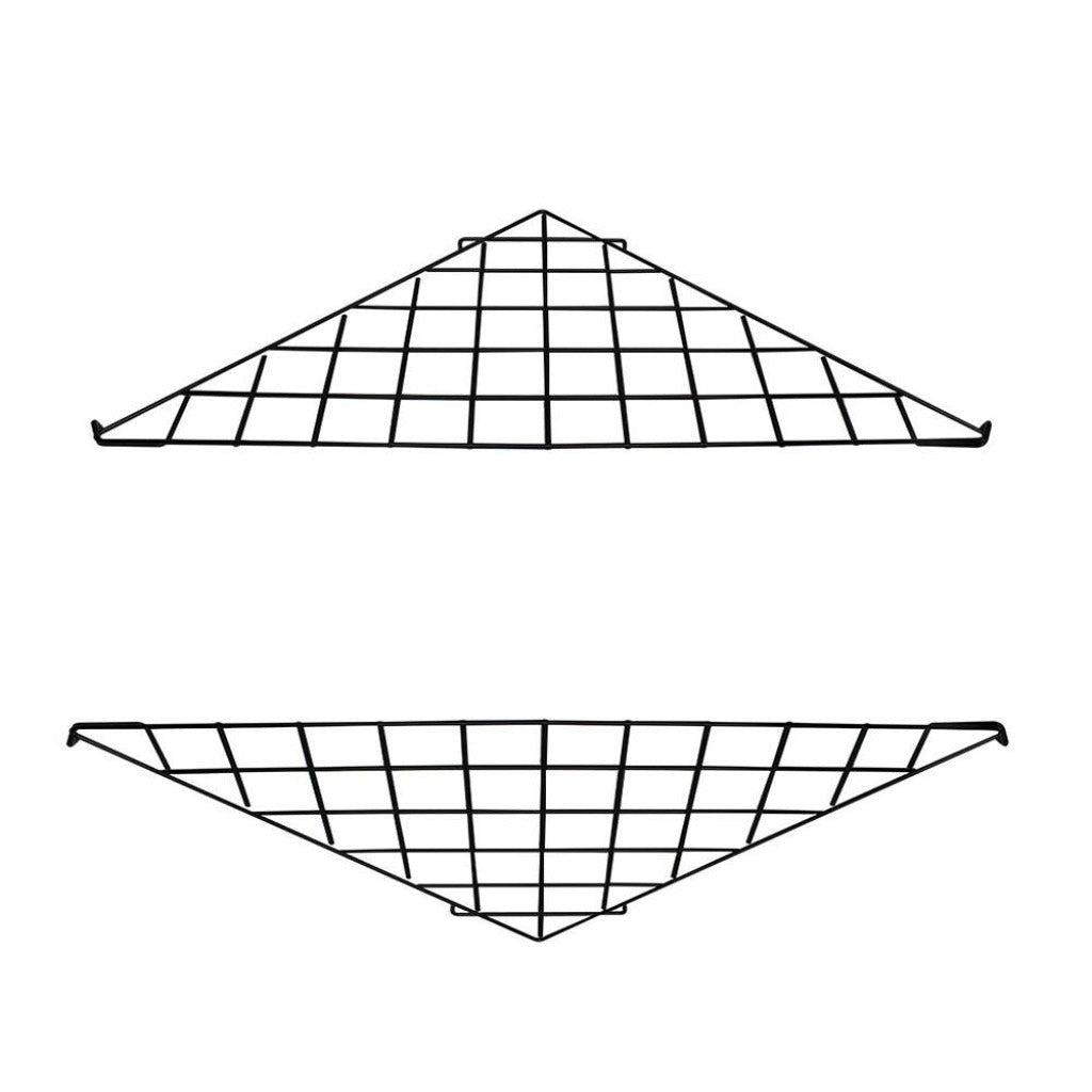 2 Pc - Black Corner Triangle Wire Grid Shelf Slat Grid Panel 24'' x 24 ...