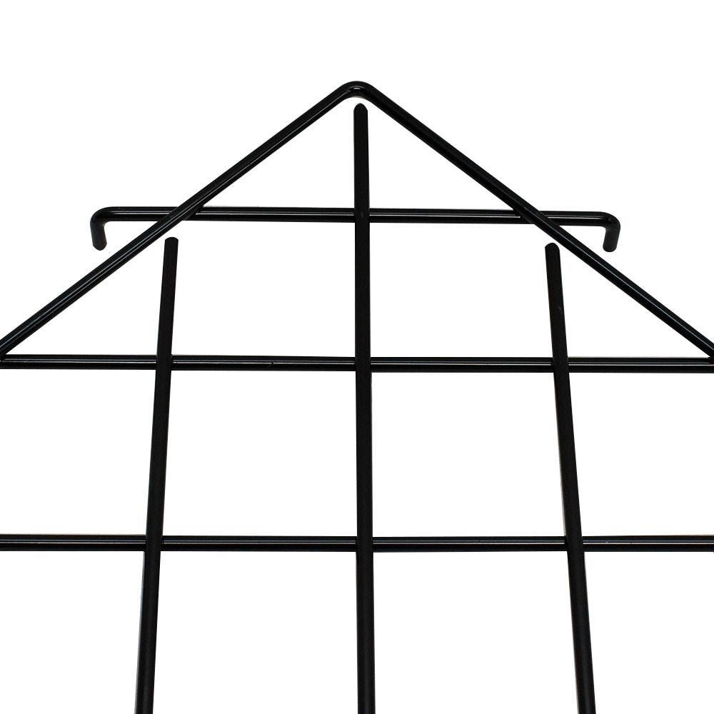 2 Pc - Black Corner Triangle Wire Grid Shelf Slat Grid Panel 24'' x 24 ...