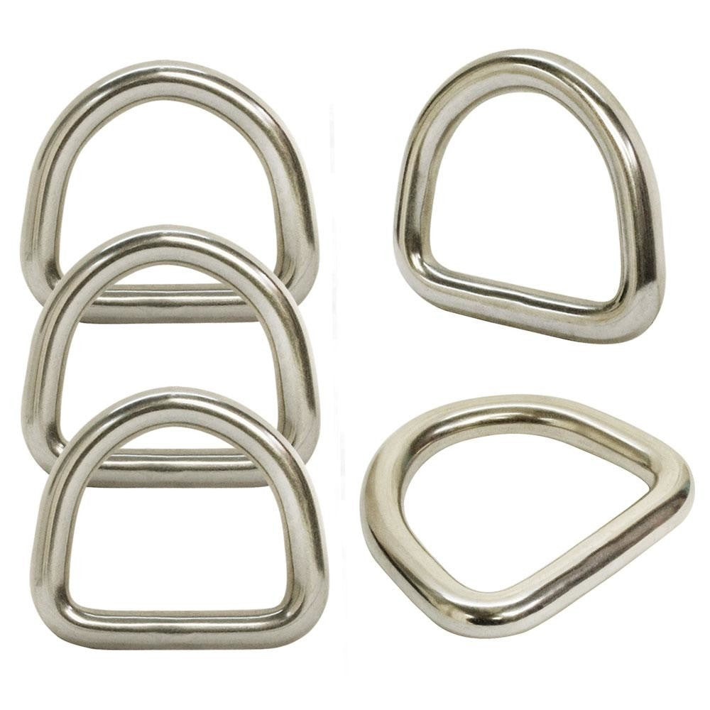 5 PC 40MM Welded D Ring Marine Boat Rigging 316 Stainless SteeL 800 Lb ...