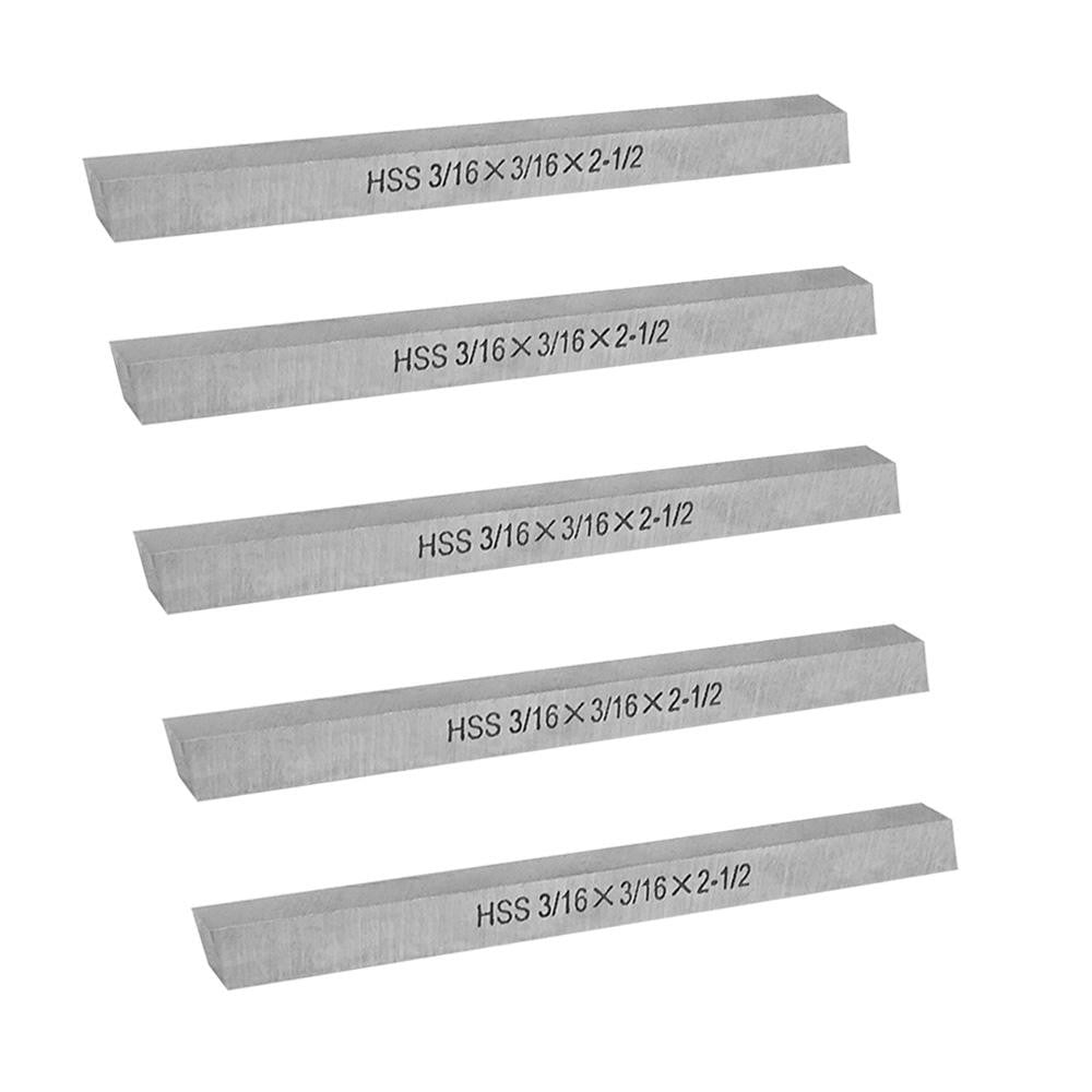 5 Pc HSS Square Tool Bit 3/16" x 3/16" x 2-1/2" Milling Lathe Tool Bit ...