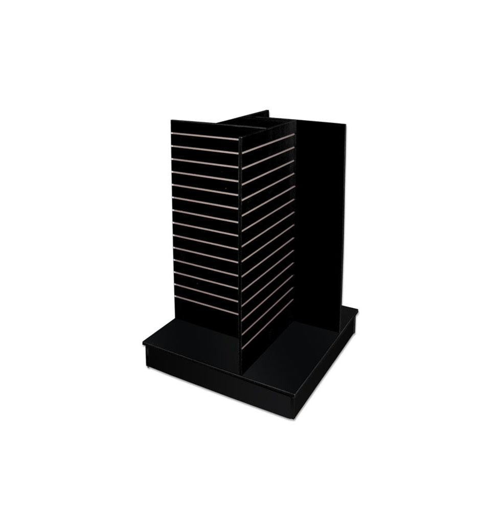 54" Black Slatwall Display Stand – 4-Way Pinwheel Floor Merchandiser F ...