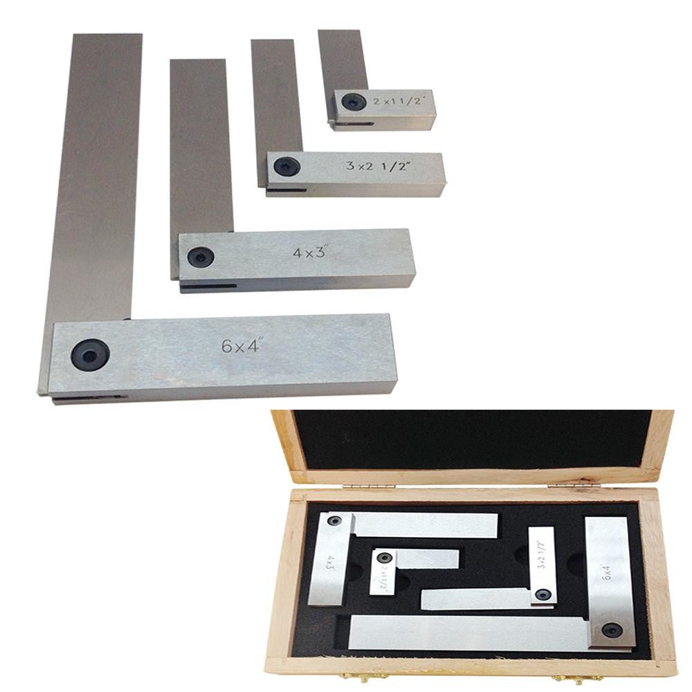 MACHINISTS HARDENED STEEL SQUARE SET 4 PC 2"/ 3"/ 4"/ 6" RIGHT ANGLE ...