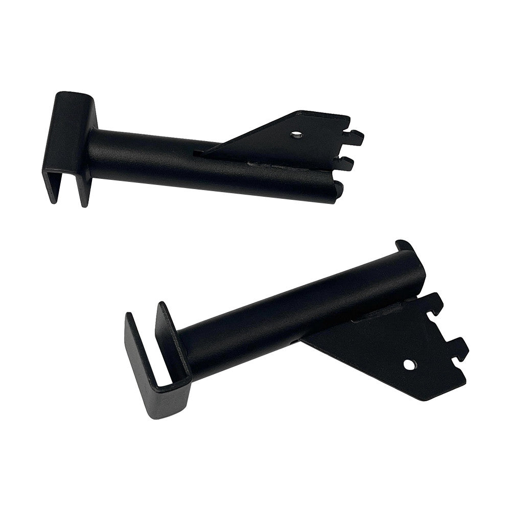 2 Pc Set 3" Matte Black Hangrail Bracket Pipe Style Display Fixture Re ...