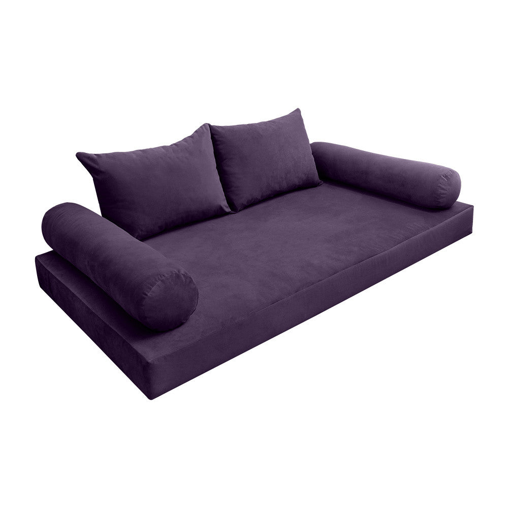 COVER ONLY Model V4 Twin Velvet Knife Edge Indoor Daybed Mattress Cush ...