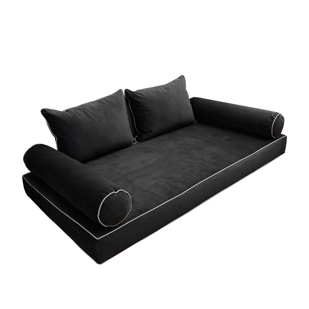 COVER ONLY Model V4 Full Velvet Contrast Pipe Indoor Daybed Mattress A ...