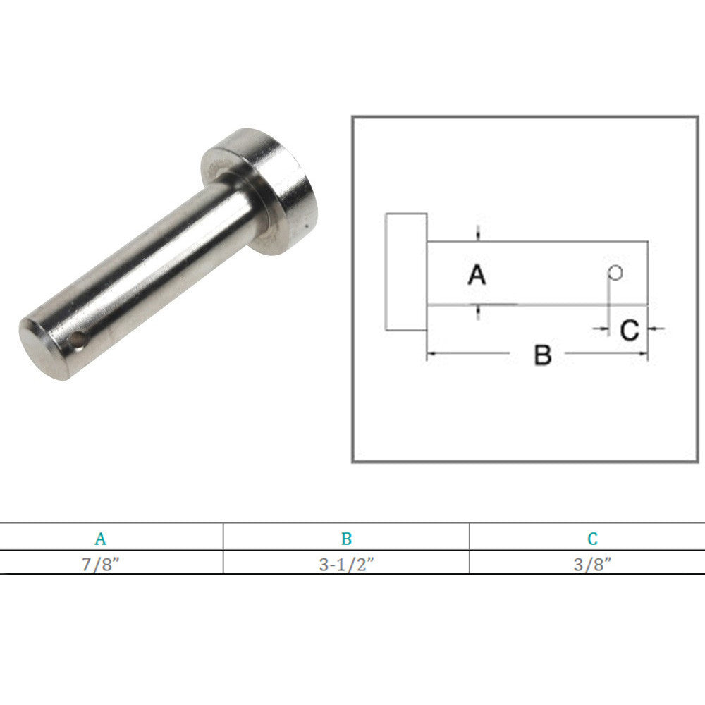 T316 Stainless Steel Marine Clevis Pin Round Fastener Pin Hitch Yacht ...