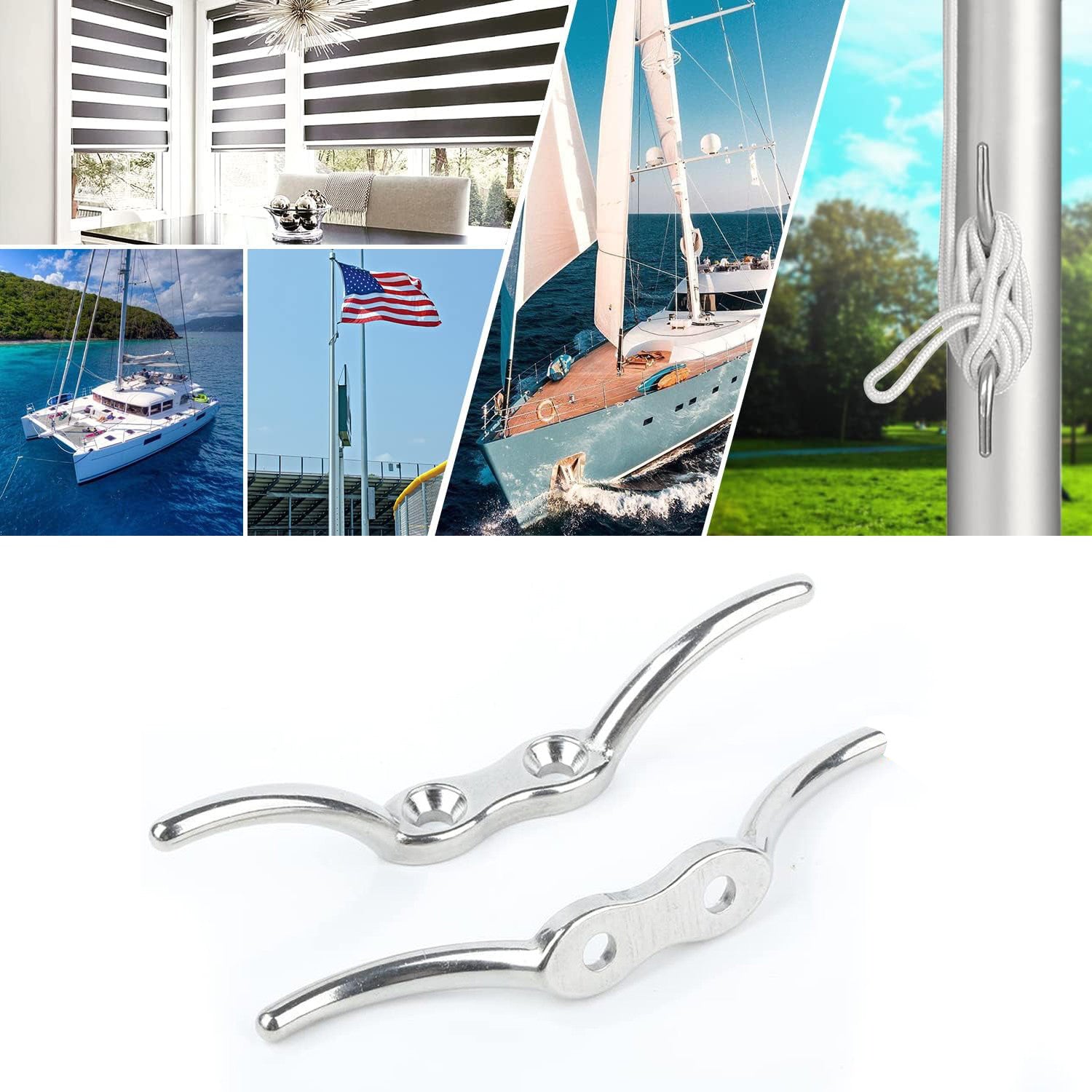 Marine Hardware Stainless Steel Rope Cleat Steel Deck Boat Cleat – DBM ...