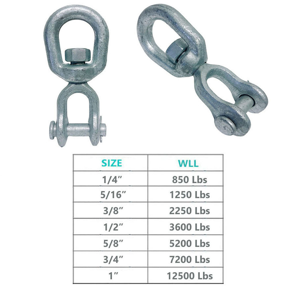 Galvanized JAW to EYE Boat Marine Swivels Mooring Jaw Eye Swivels – DBM ...
